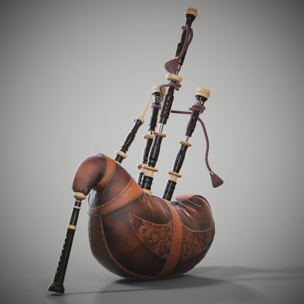 Leather bagpipe | Musical Instruments models | BlenderKit