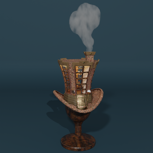 Gabled Chamber Tall Hat | FREE Headwear models | BlenderKit