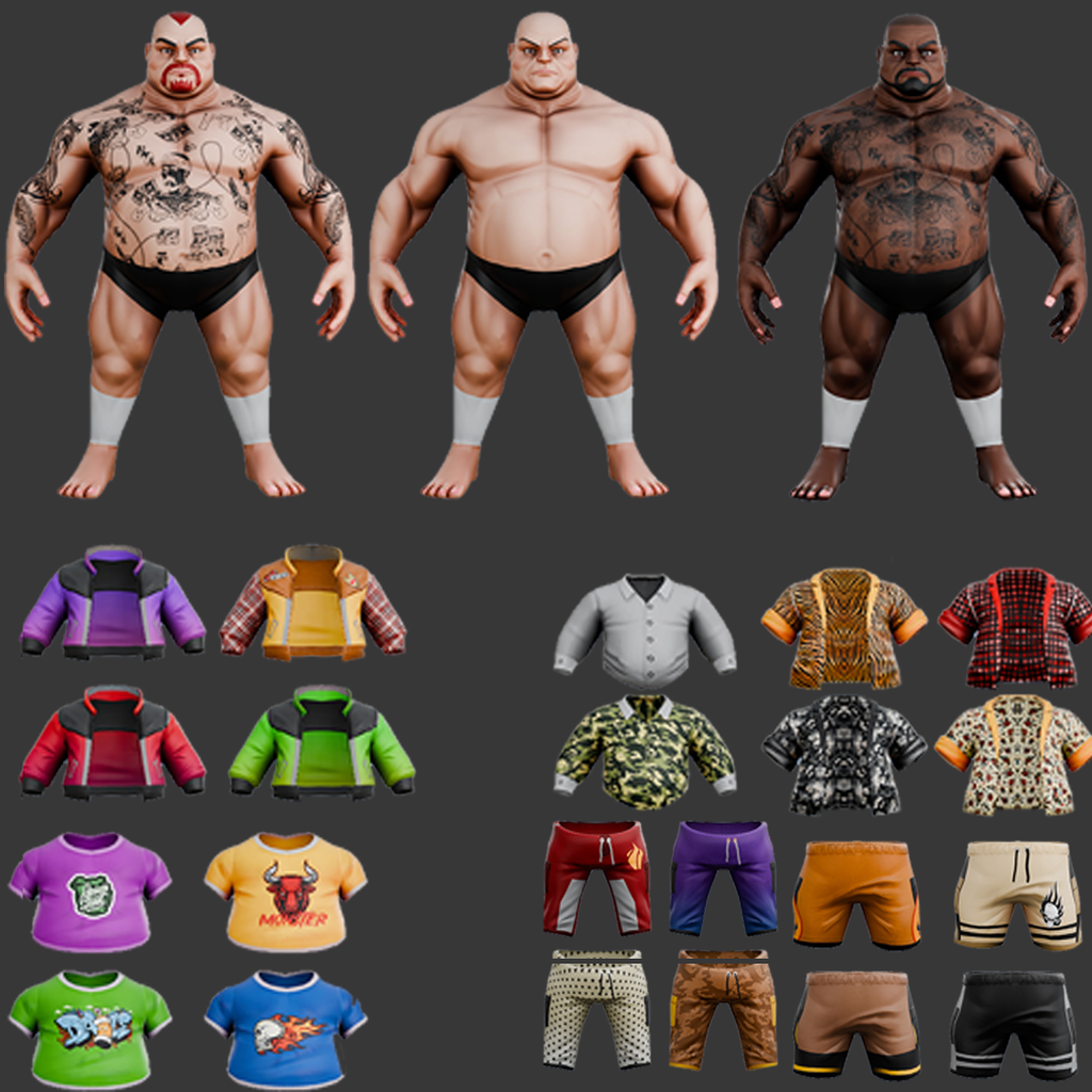 Stylized Mafia Low-Poly Character Pack | Men models | BlenderKit